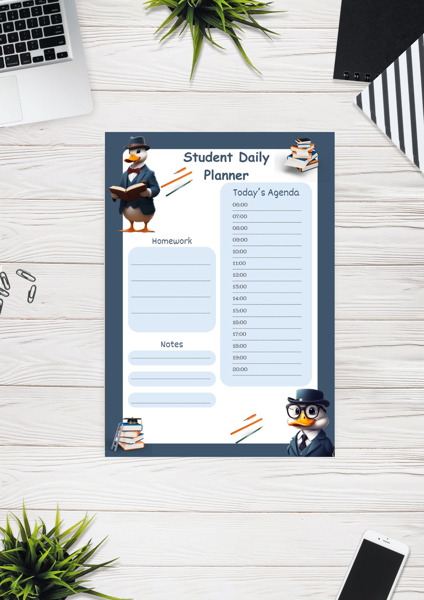 Student Daily Planner for Kids Printable Planner for School/ - Etsy