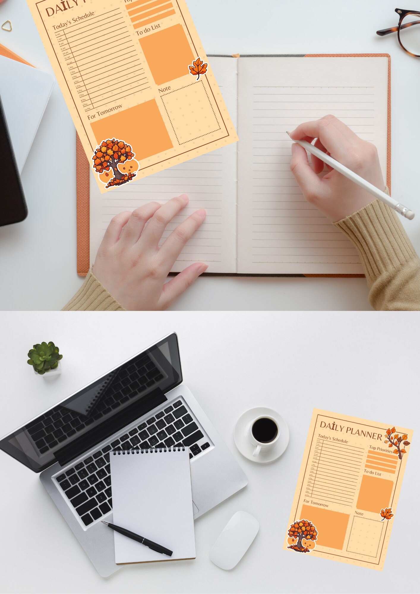 Basic Autumn Themed Daily Planner / Printable and Digital Download ...