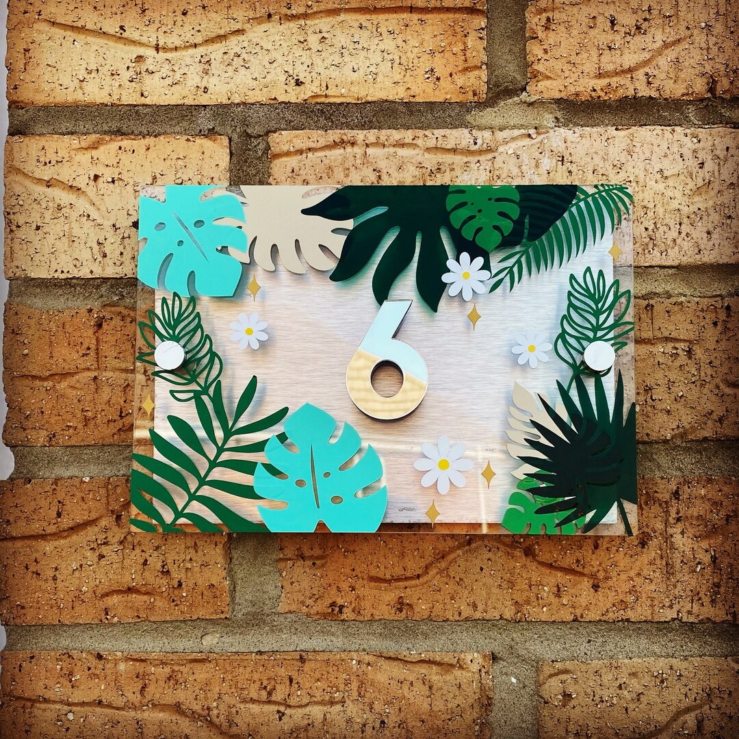 Bespoke Home Signage | Acrylic Plant Theme Door Sign | Personalised ...