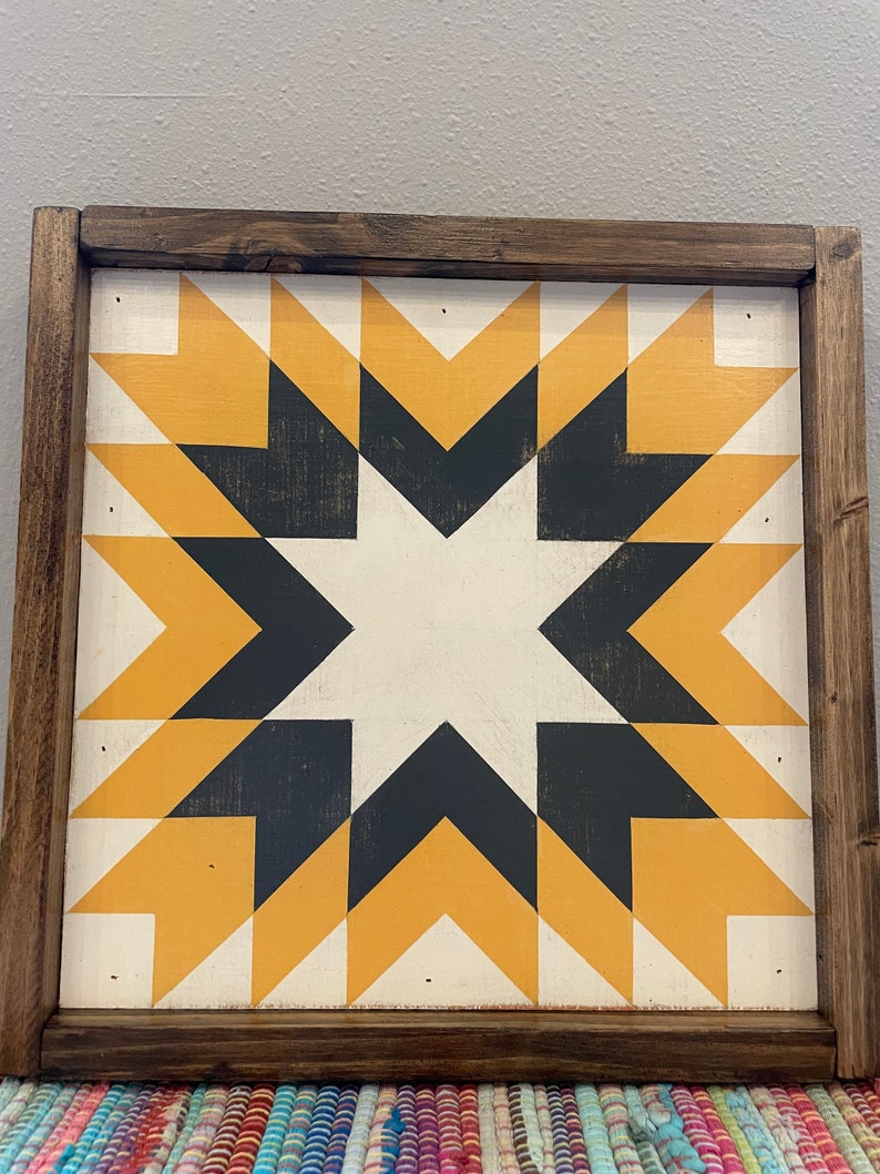 Handmade Yellow\gray, 12x12 Barn Quilt - Etsy