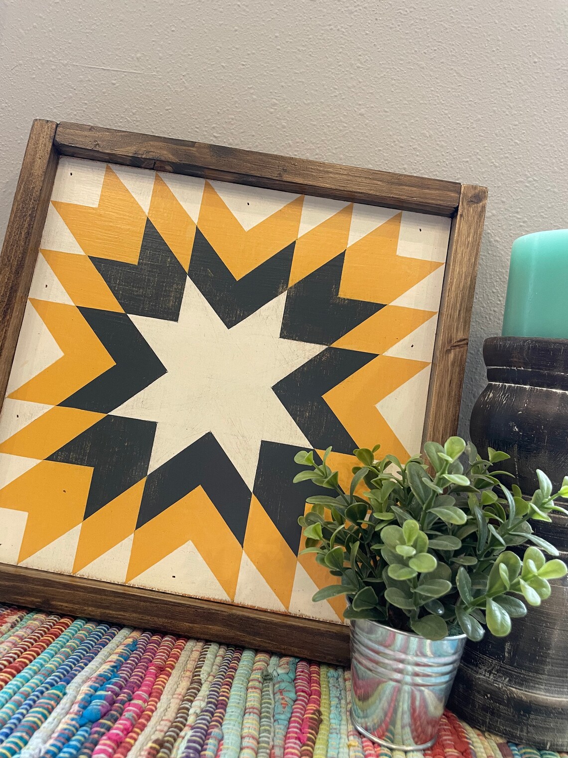 Handmade Yellow\gray, 12x12 Barn Quilt - Etsy
