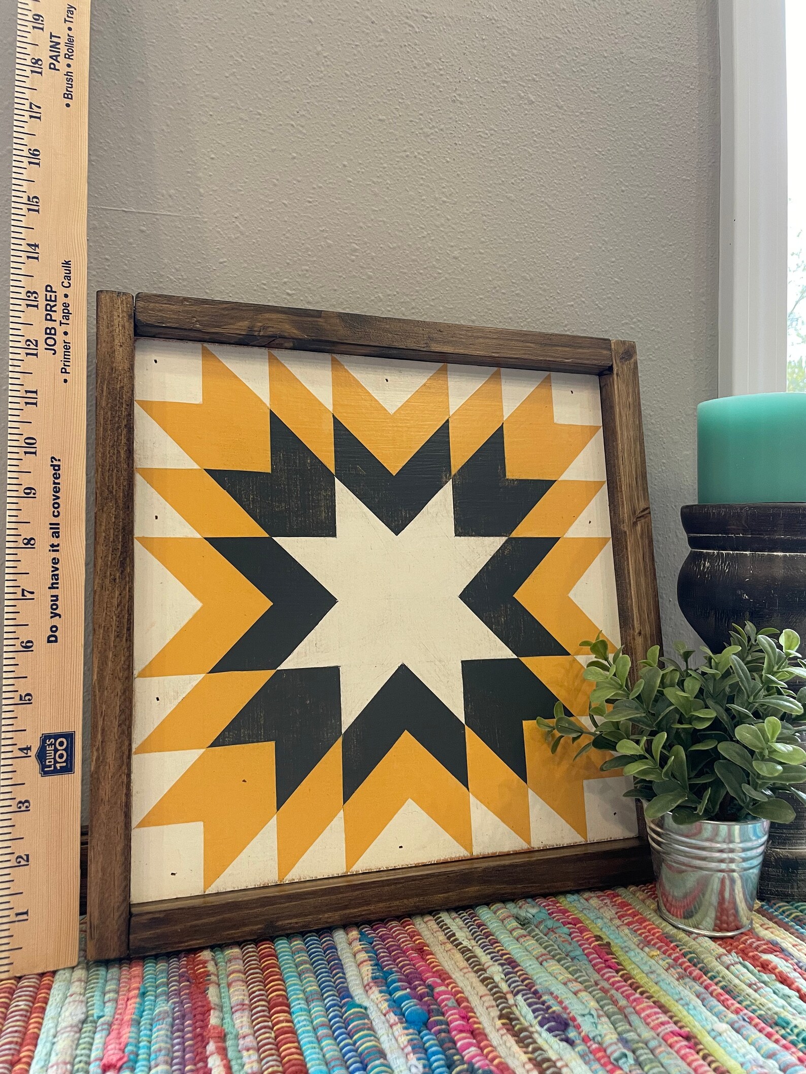 Handmade Yellow\gray, 12x12 Barn Quilt - Etsy