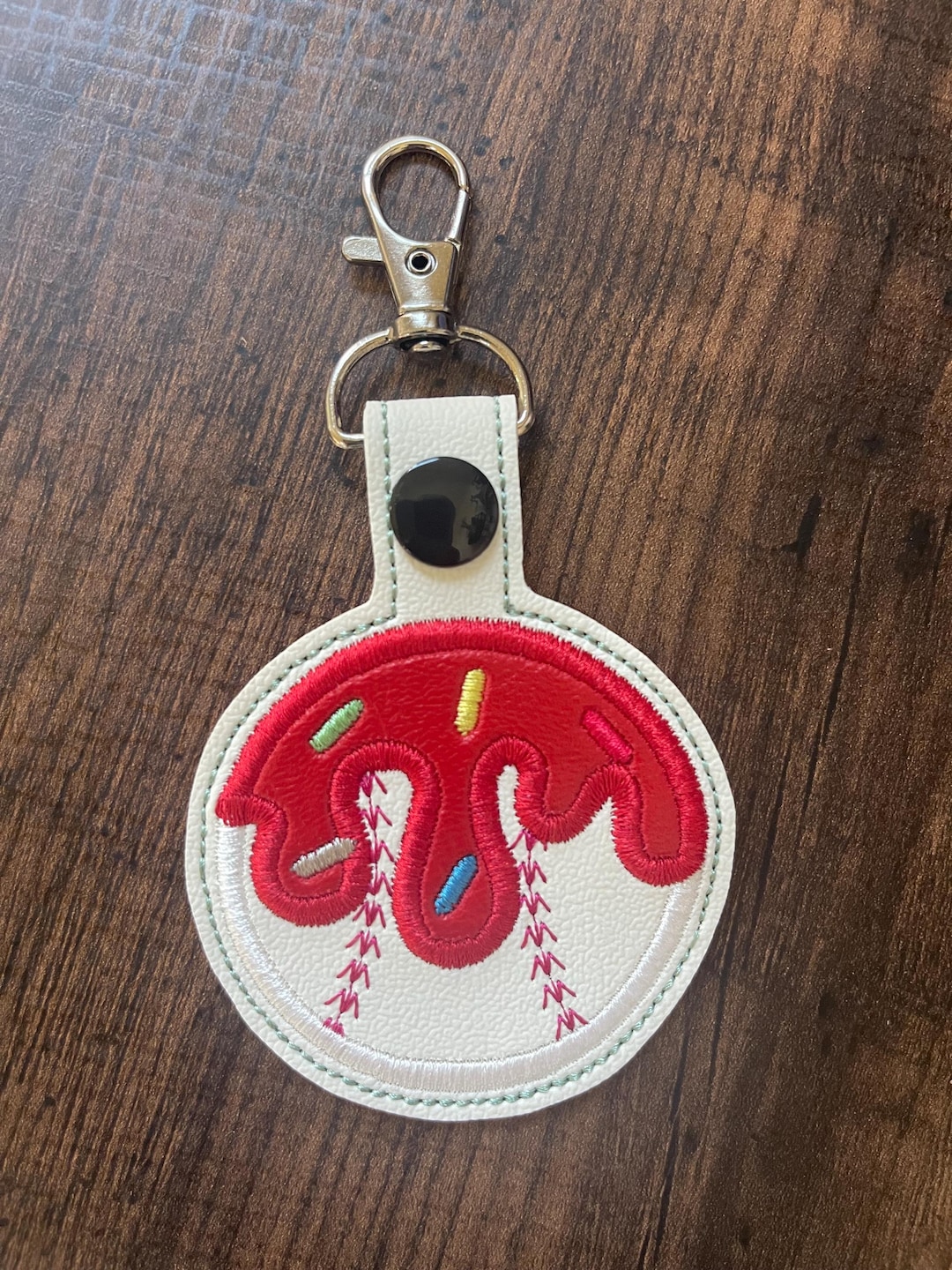 Baseball Drip Ice Cream Red Bag Tag / Keychain - Etsy