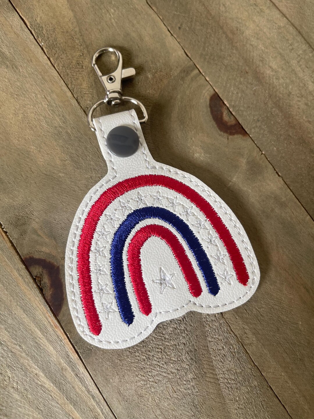 Patriotic USA Flag Rainbow Keychain/key Fob - Etsy