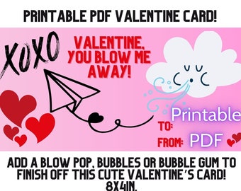 Valentine's Day Cards for Kids printable PDF File 3x6in you're Such A ...