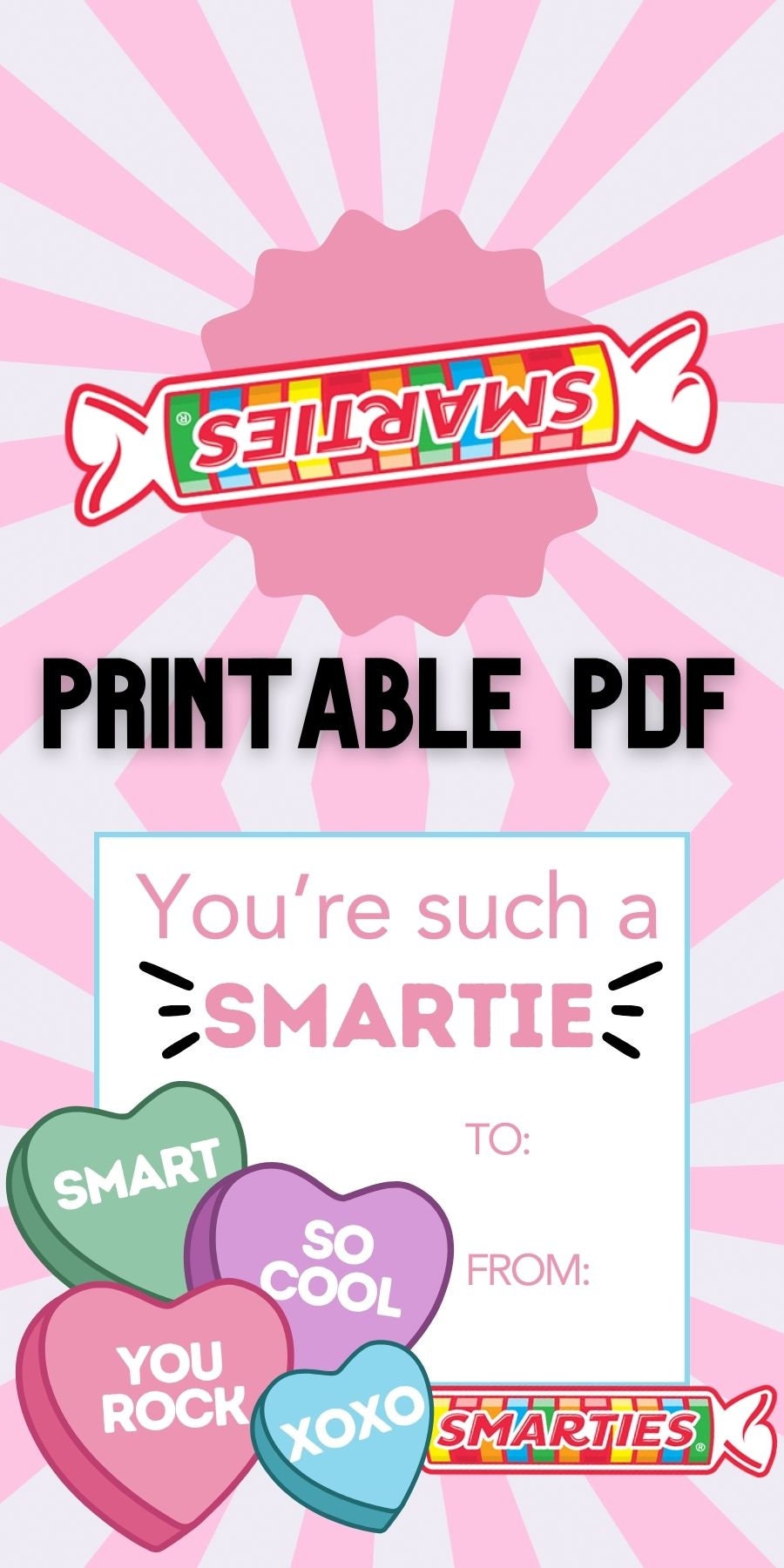 Valentine's Day Cards for Kids printable PDF File 3x6in you're Such A ...