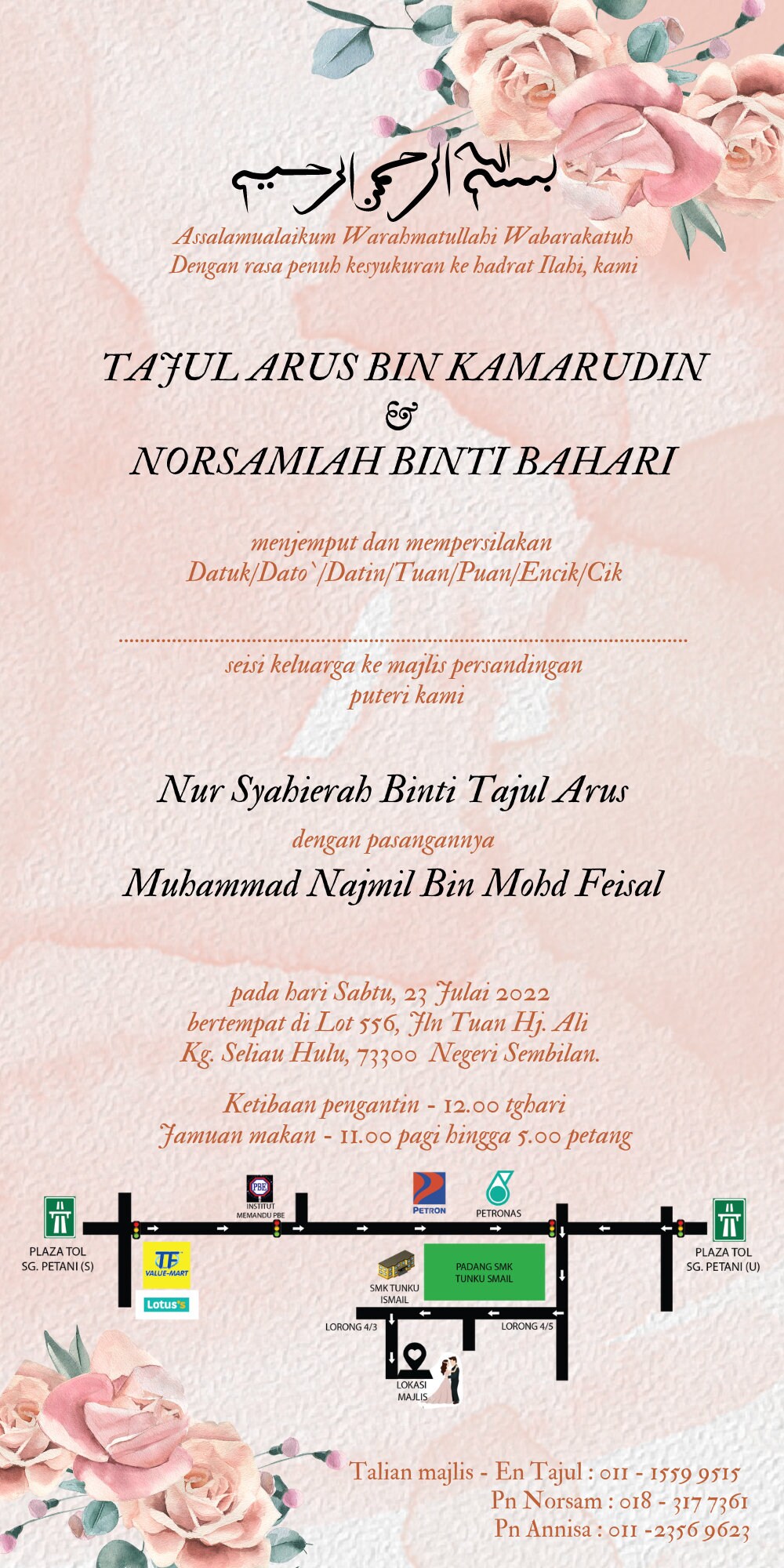 Digital Invitation Card, Wedding Digital Card, Malaysian Style, Wedding ...