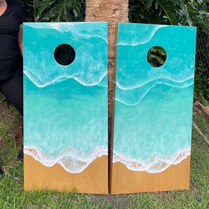 Custom, Made to Order, Cornhole Sets! Ocean Waves,shoreline, Crashing ...