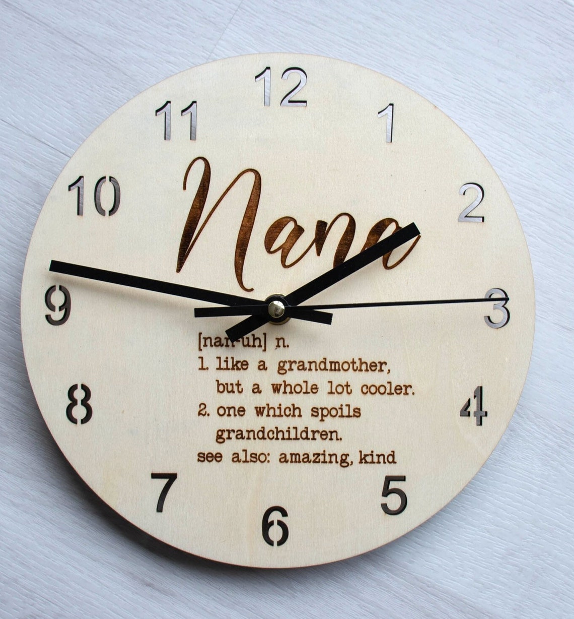 Nana Definition Wooden Clock, Wall Decor, Custom Nana Gift, Nana, Gift ...