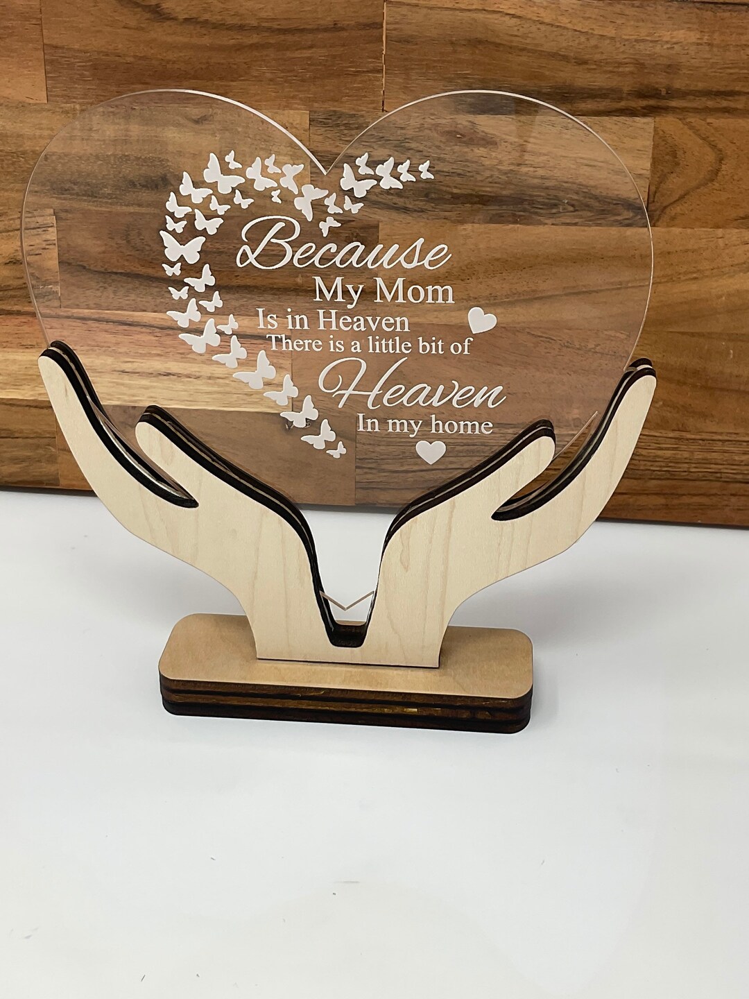 Mom Memorial Loss of Mom, Gift for Loss of Mother, Holding Hands Heart ...