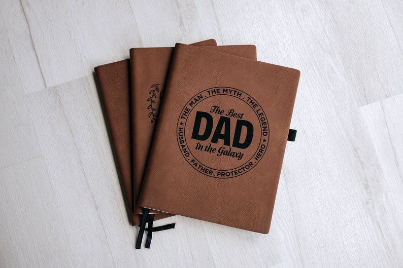 Dad Notebook, Fathers Day Gift Ideas, Lined Brown Leatherette Journal ...