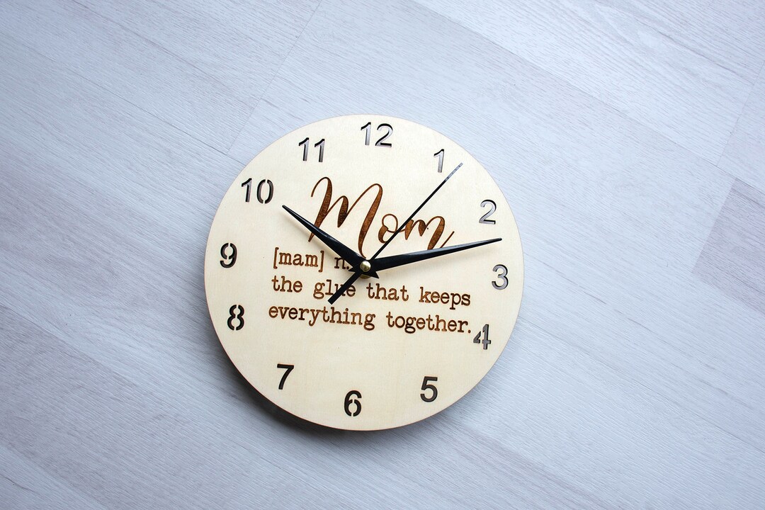 Mom Definition Wooden Clock Wall Decor, Custom Mom Gift, Mom Gift for ...