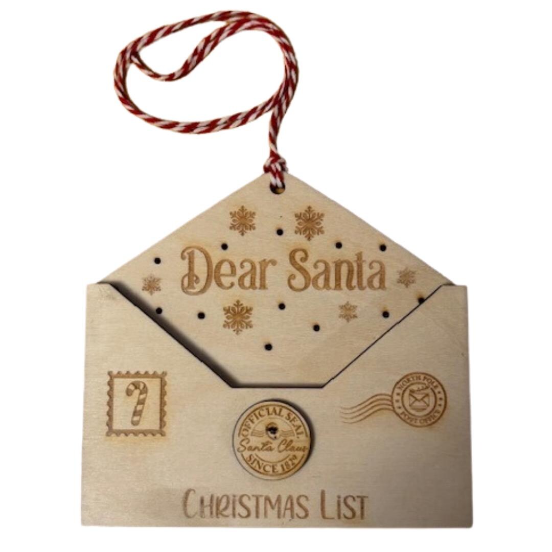 Santa Letter Holder Ornament: Baltic Birch Christmas Tree Decoration - Etsy