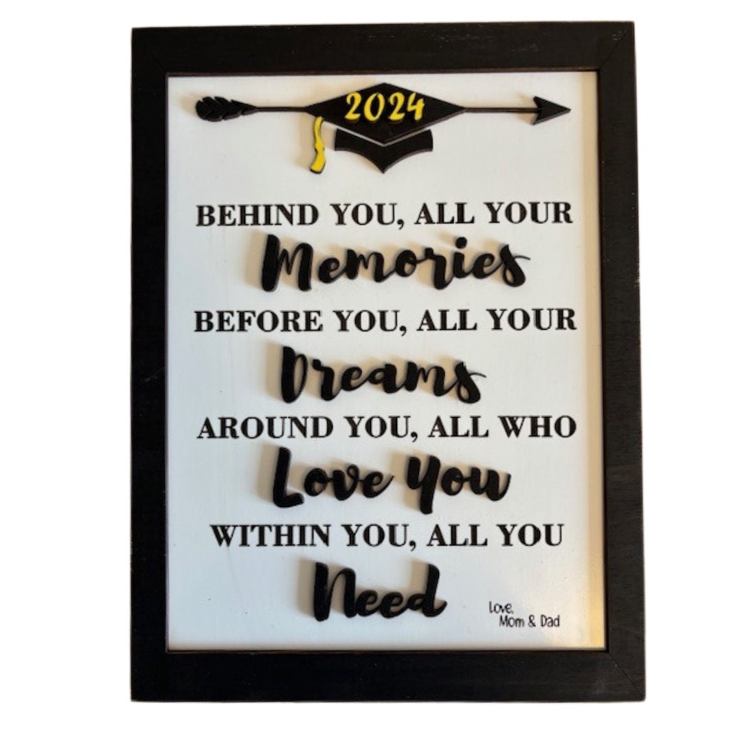 Graduation Keepsake Sign, Personalized Graduate Gift, Wall Hanging or ...