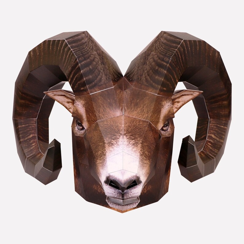 Goat Papercraft Mask, Sheep Mask Template, DIY Paper Mask,low Poly Mask ...