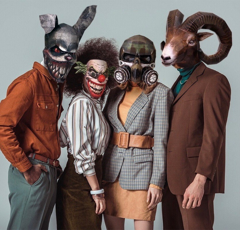 Military Gas Papercraft Mask, Gas Mask Template, DIY Paper Mask,low ...