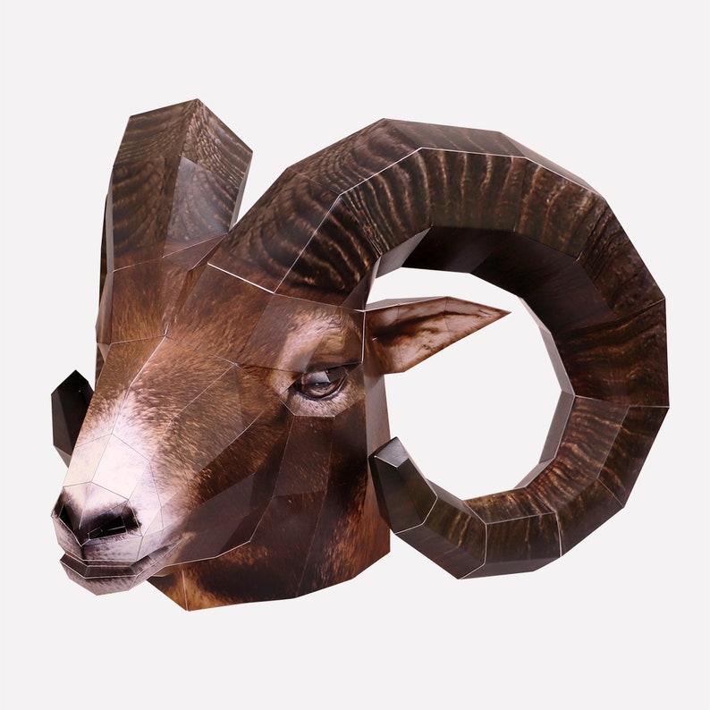 Goat Papercraft Mask, Sheep Mask Template, DIY Paper Mask,low Poly Mask ...