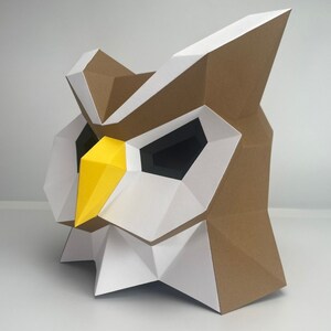 Owl Head Papercraft Mask Owl Head Mask Template DIY Paper - Etsy
