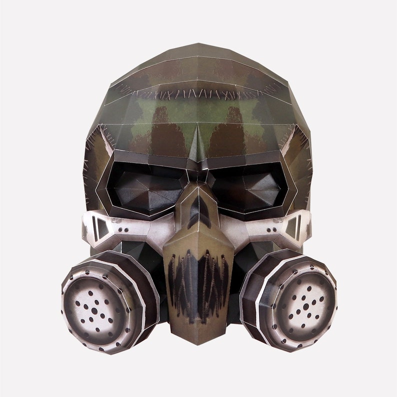 Military Gas Papercraft Mask, Gas Mask Template, DIY Paper Mask,low ...
