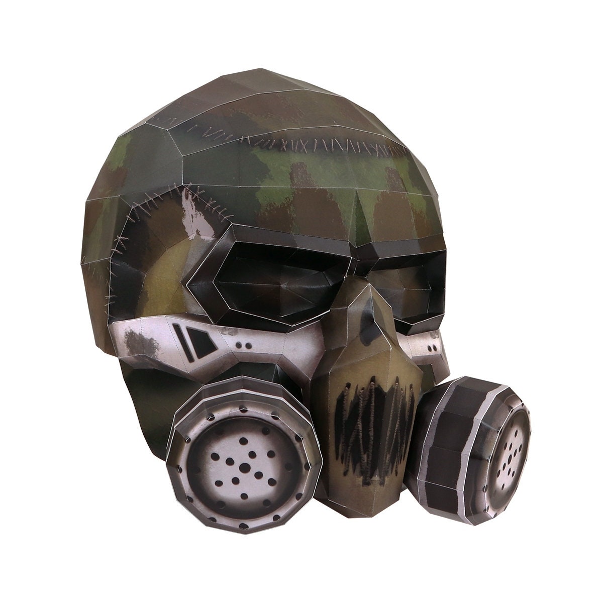 Military Gas Papercraft Mask, Gas Mask Template, DIY Paper Mask,low ...
