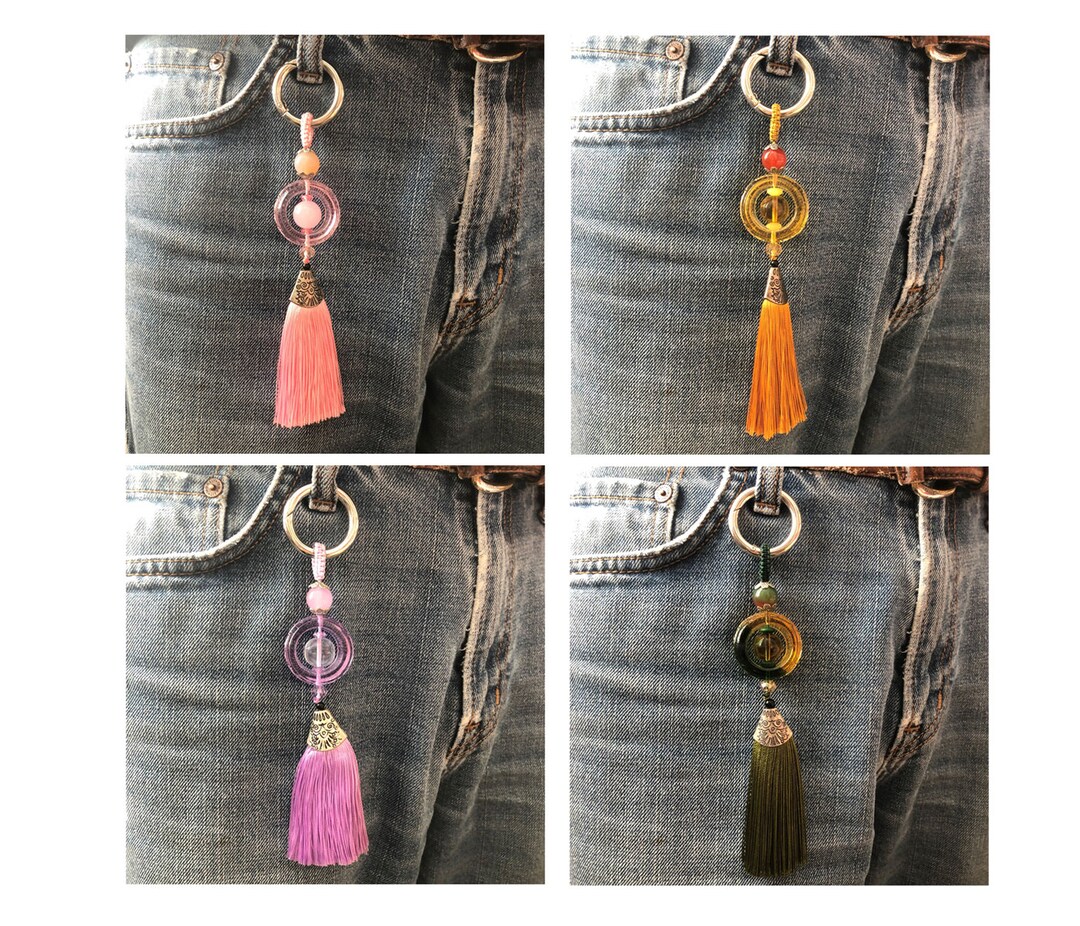 Good Luck Chinese Style Liuli Keychain Crystal Glass Feng Shui Bag ...