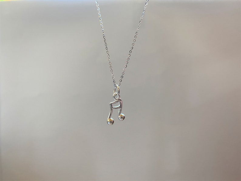 925 Sterling Silver Music Notes Necklace - Etsy