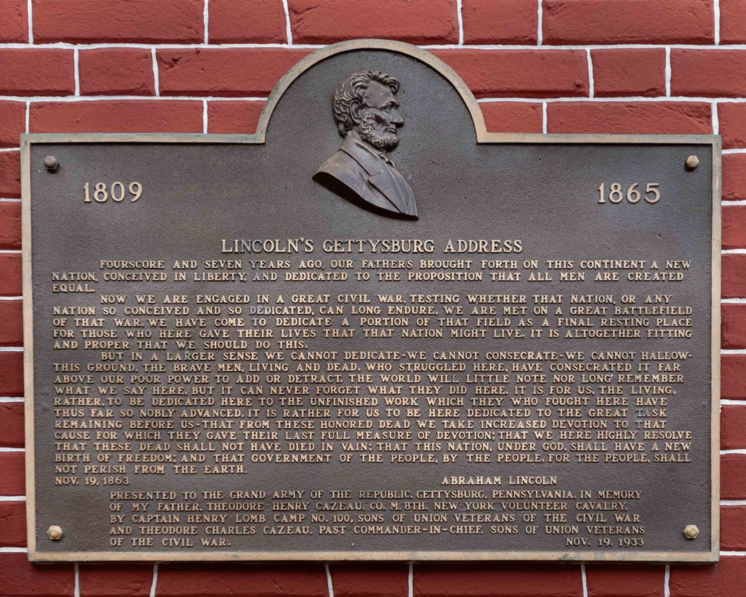 Gettysburg Address Photo or Canvas Print as Seen on Willis Building ...