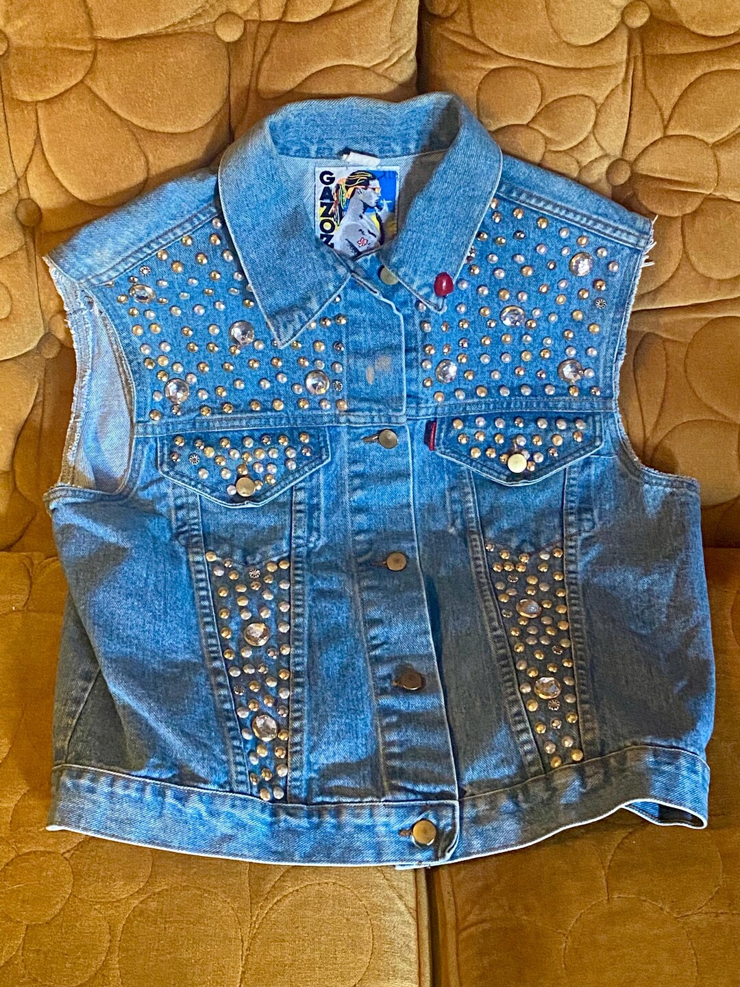 SALE Gazoz Studded & Jeweled Denim - Rare 1980’s - Women’s L/XL ...