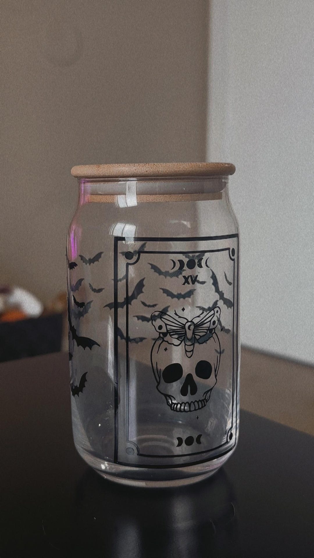 Tarot Bat Iced Travel Glass - Etsy