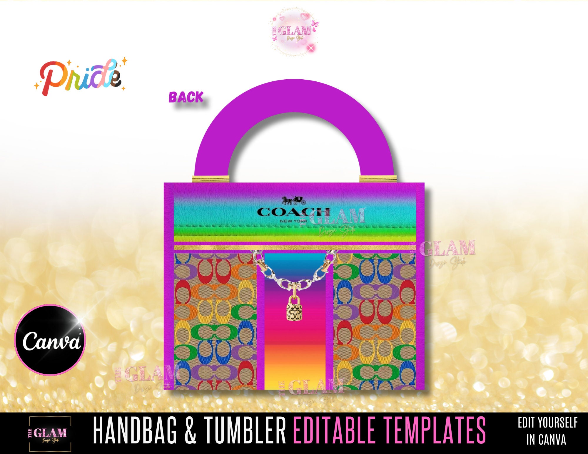 Pride Handbag Gift Box Template, Purse Template, DIY Purse Template ...