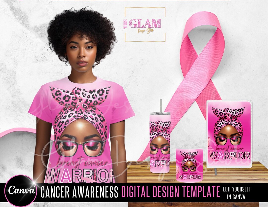 PLR Canva Editable Breast Cancer Awareness PNG, All Over Tshirt Design ...