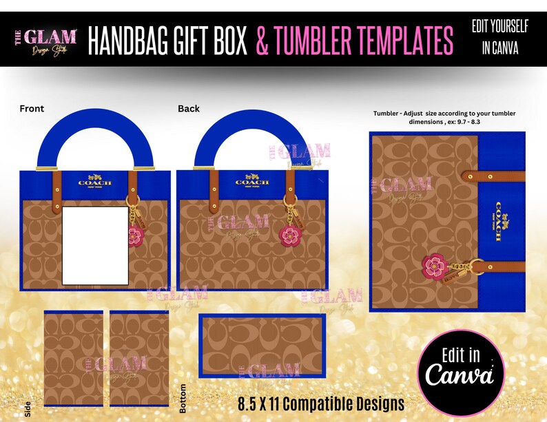 Handbag Gift Box Template, Purse Template, DIY Purse Template, Designer ...