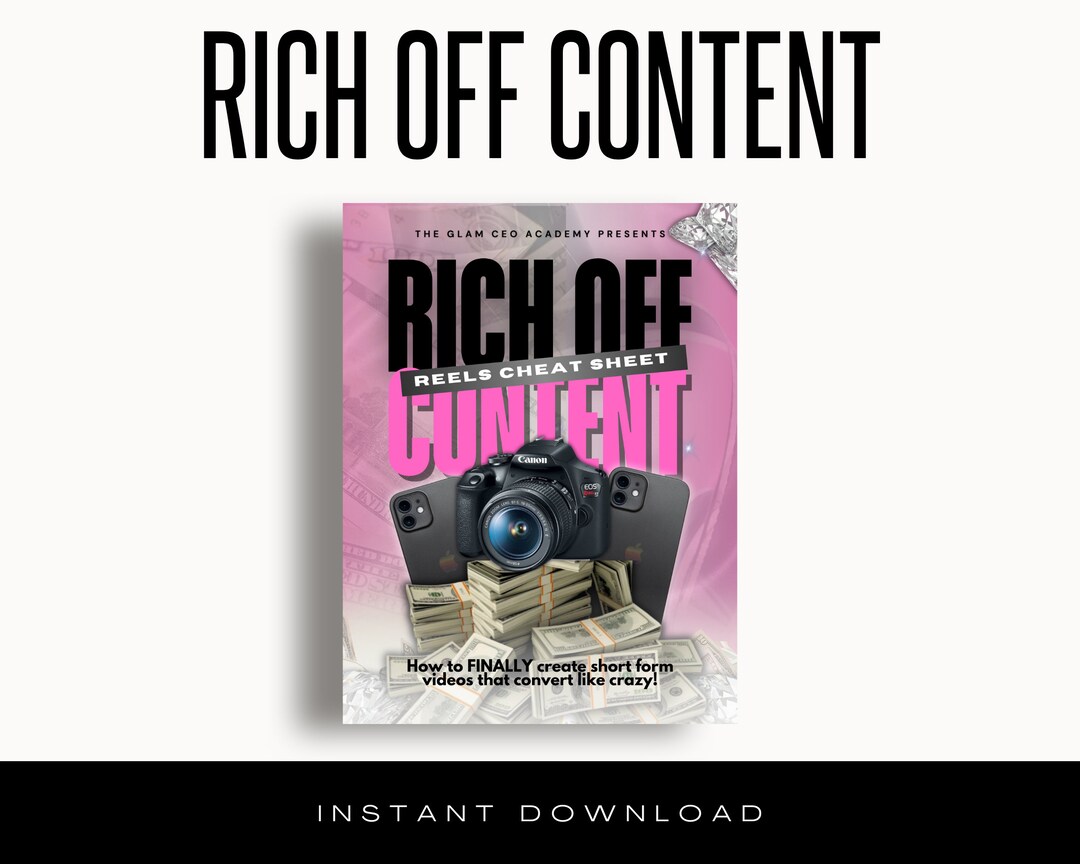 Rich off Content, the REELS CHEAT Sheet Ebook - Etsy