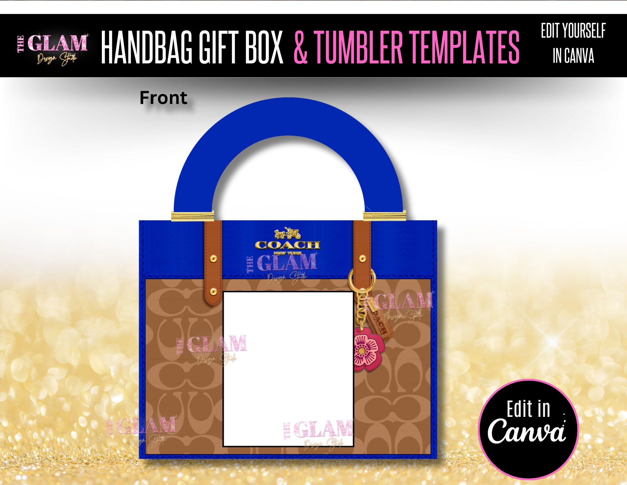 Handbag Gift Box Template, Purse Template, DIY Purse Template, Designer ...