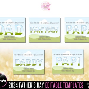 2025 Father’s Day Editable Photo Bundle Templates Canva Editable, Edit ...