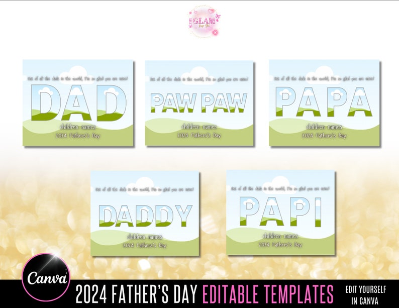 2025 Father’s Day Editable Photo Bundle Templates Canva Editable, Edit ...
