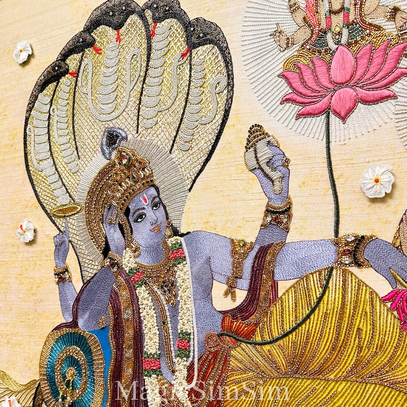 Ananthasayanam – Lord Vishnu With Goddess Sridevi Bhudevi & Lord Brahma ...