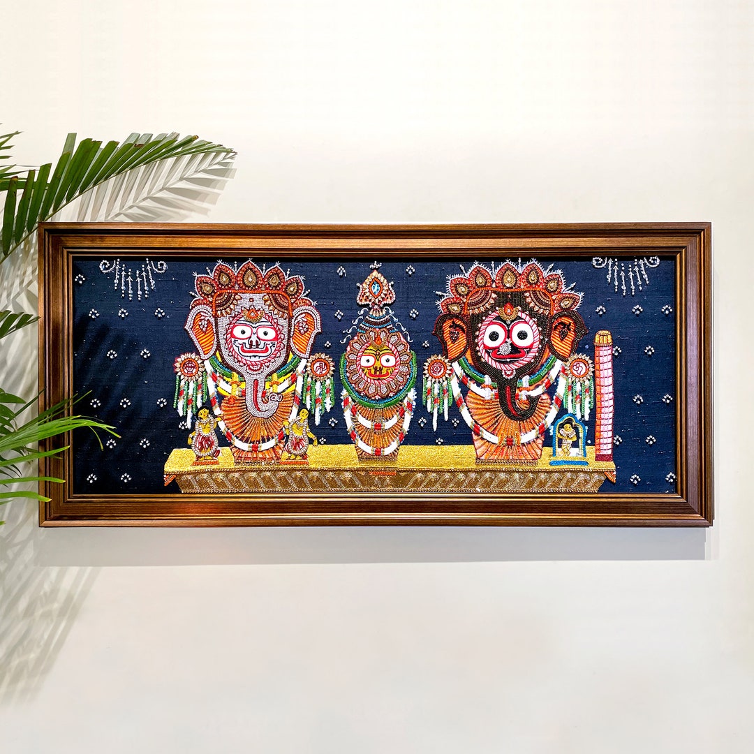 Lord Jagannath Baladev and Subhadra Bejewelled Handmade Artwork for ...