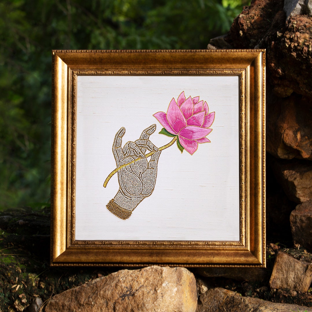 India Embroidery Needlepoint Work Wall Art for Zen Spiritual Home Décor ...