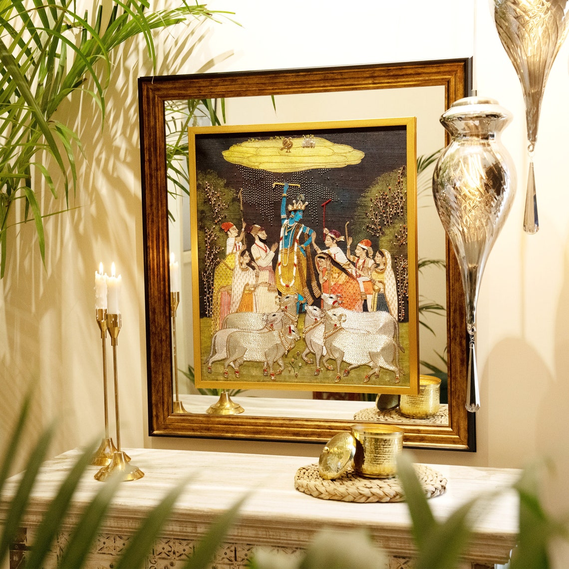 Giridhari Bal Swaroop Shri Krishna Lifting Mount Govardhan - Etsy