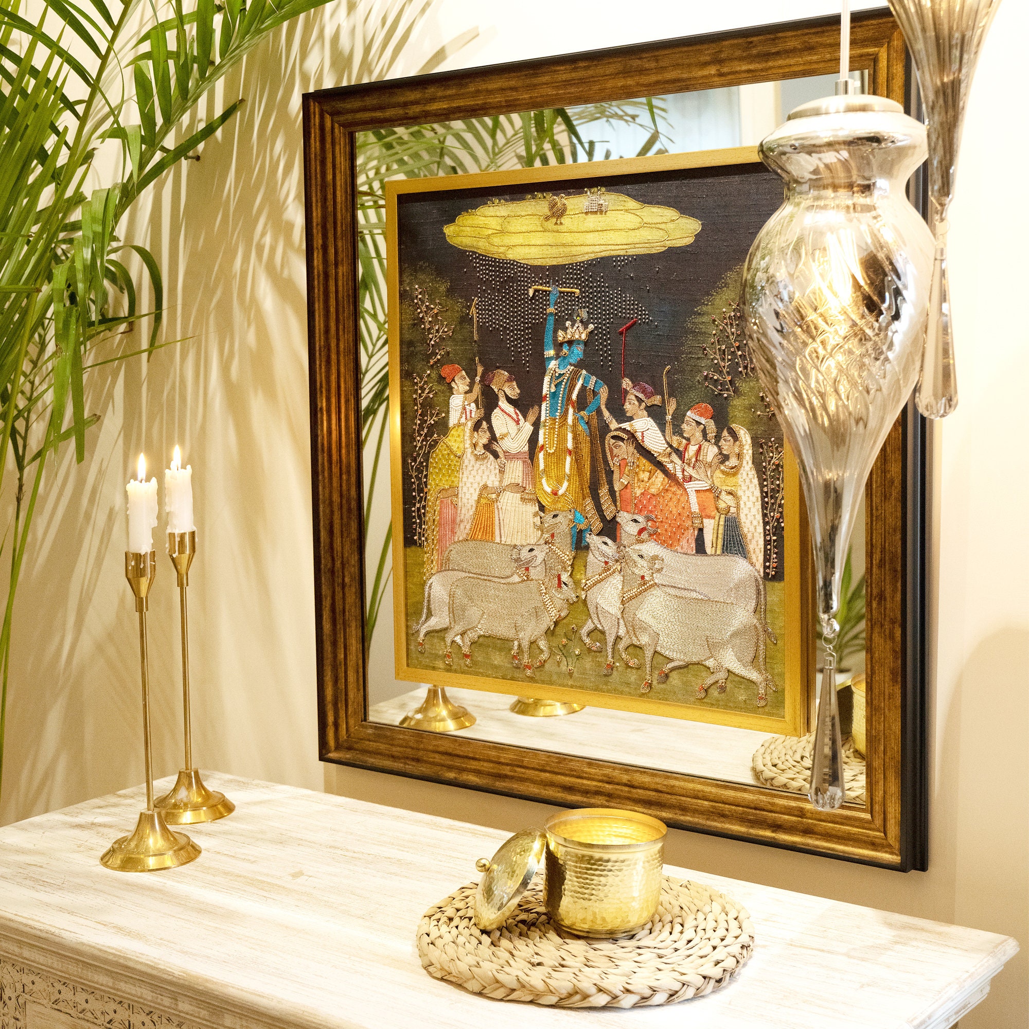 Giridhari Bal Swaroop Shri Krishna Lifting Mount Govardhan - Etsy