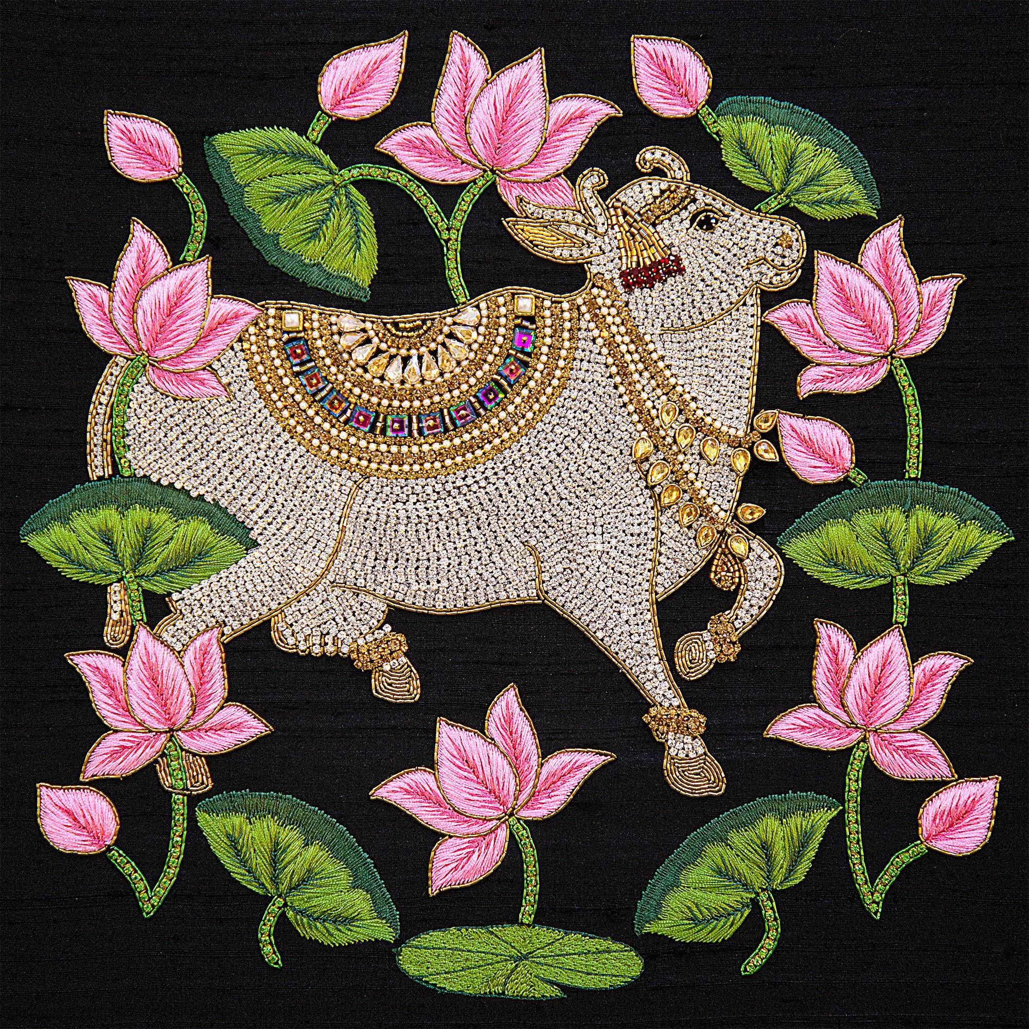 India Art Hand Embroider & Needlepoint Work Wall Décor of Hindu God ...