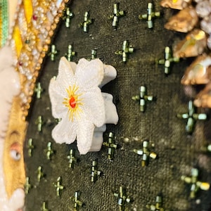 Shri Ram Abhishek Darbar Handmade Embroidered Art With Semi Precious ...