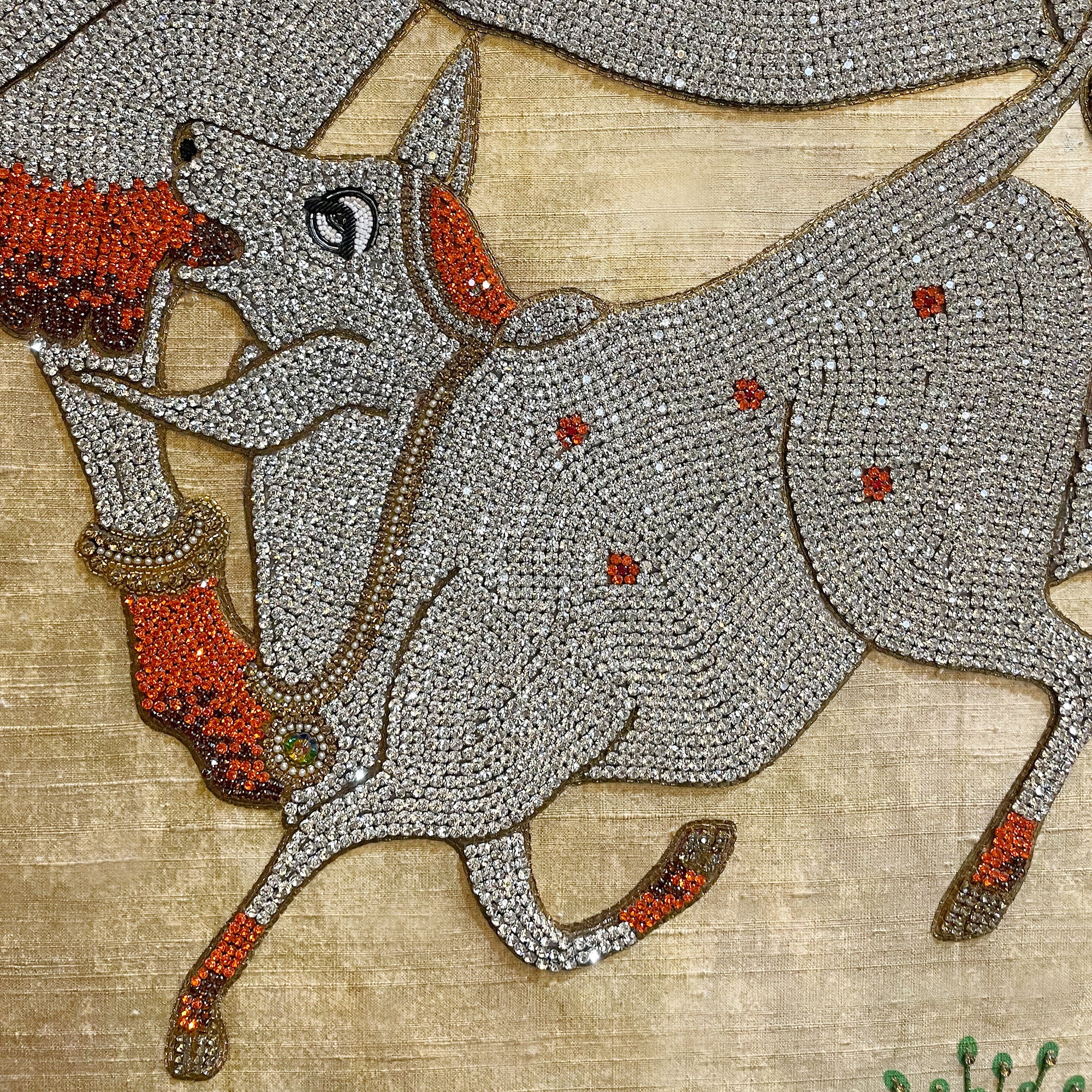 Surabhi Cow & Calf, the Hindu Goddess of Abundance. Handmade Bejewelled ...