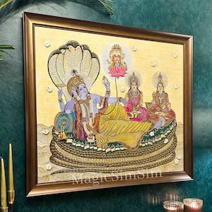 Ananthasayanam – Lord Vishnu With Goddess Sridevi Bhudevi & Lord Brahma ...