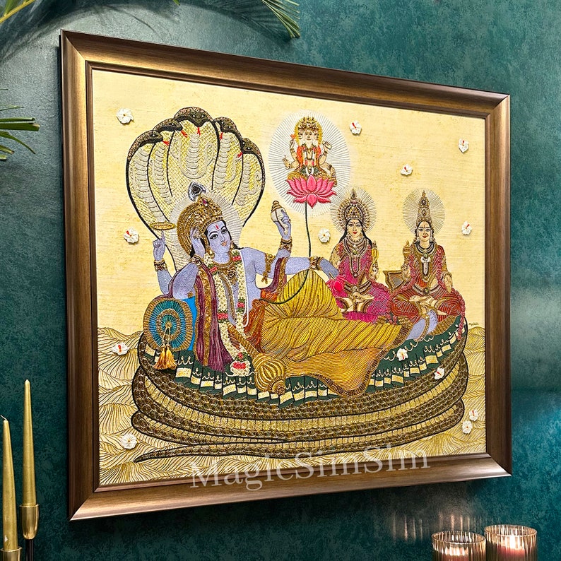 Ananthasayanam – Lord Vishnu With Goddess Sridevi Bhudevi & Lord Brahma ...