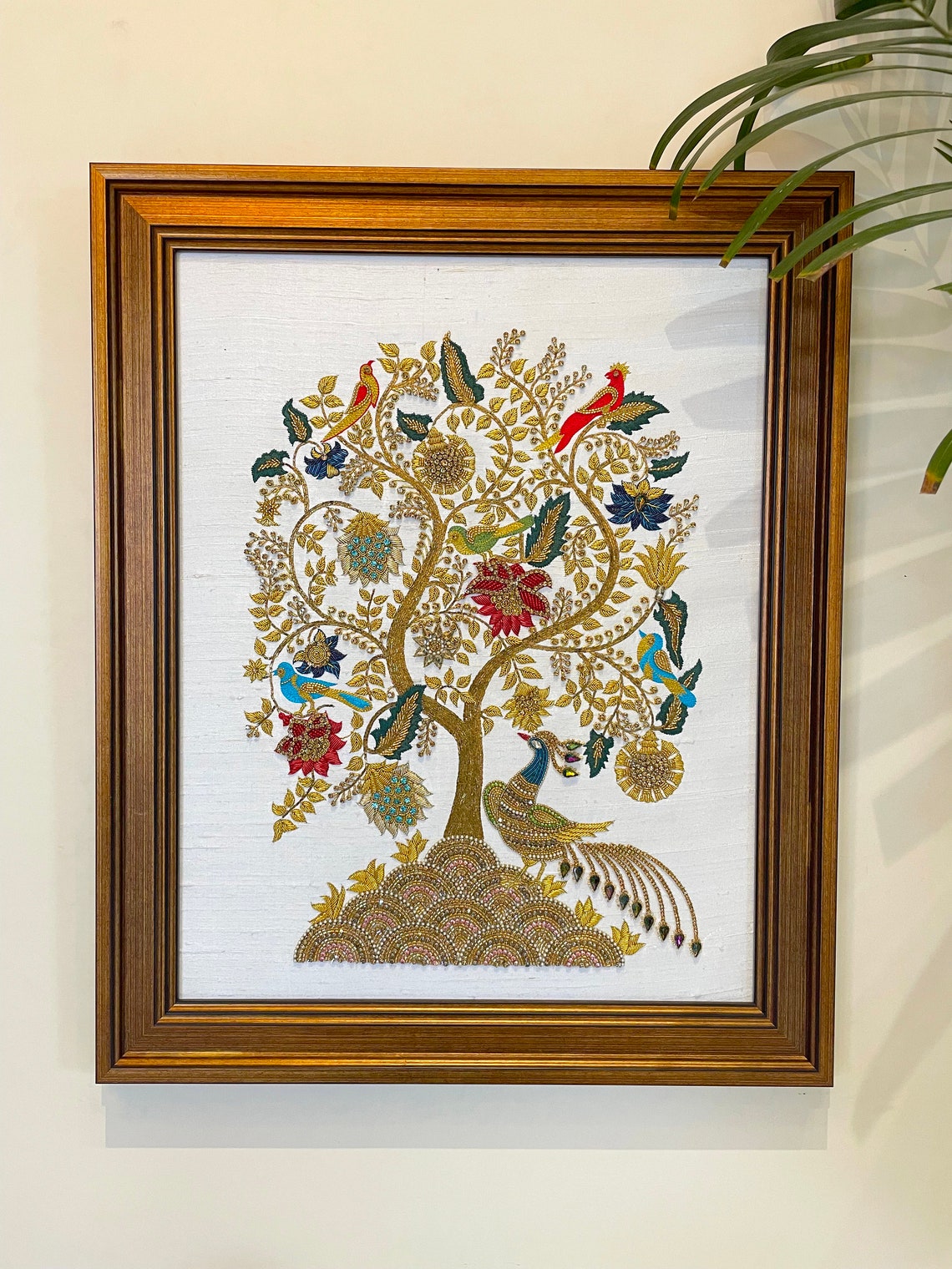 India Wall Art of Kalpataru Tree of Life Embroidery & - Etsy