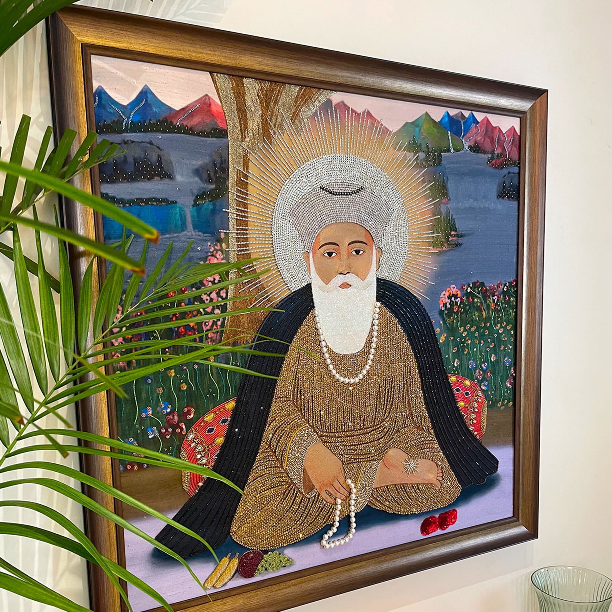 Guru Nanak Dev Ji Handmade Original Embroidered Artwork for Religious ...