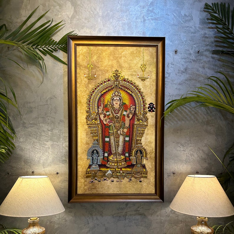 Lord Murugan Swamy Kartikey Handmade Bejewelled Wall Art for Home ...
