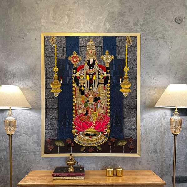 Tirupati Balaji Goddess Lakshmi Handmade Embroidered Precious ...